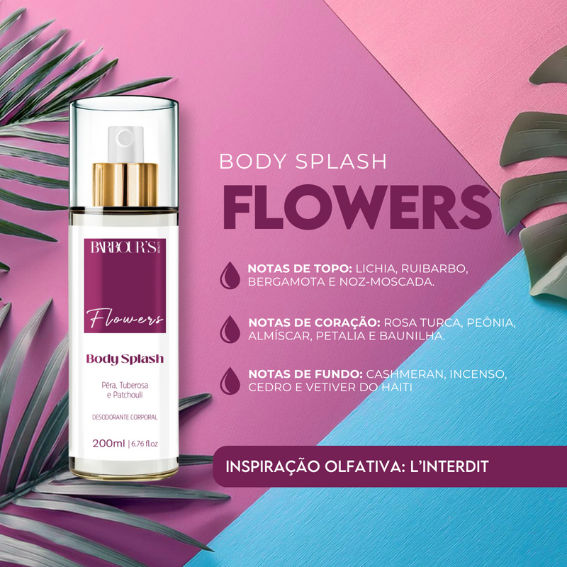 Kit Perfume de Cabelo e Body Splash - Flowers (Ref. Olfativa L’interdi