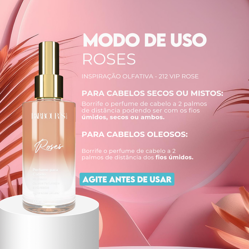 Kit Perfume de Cabelo e Body Splash - Roses